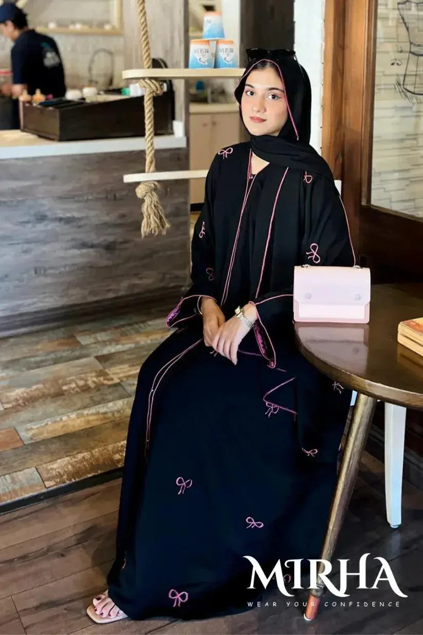 Bow Embroidered Abaya